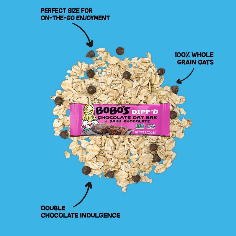 Dipp'd Chocolate Oat Bar + Dark Chocolate | Bobo's Baked Goods