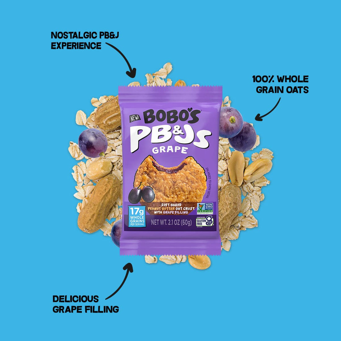 Grape PB&J Oat Snacks | Bobo's Baked Goods