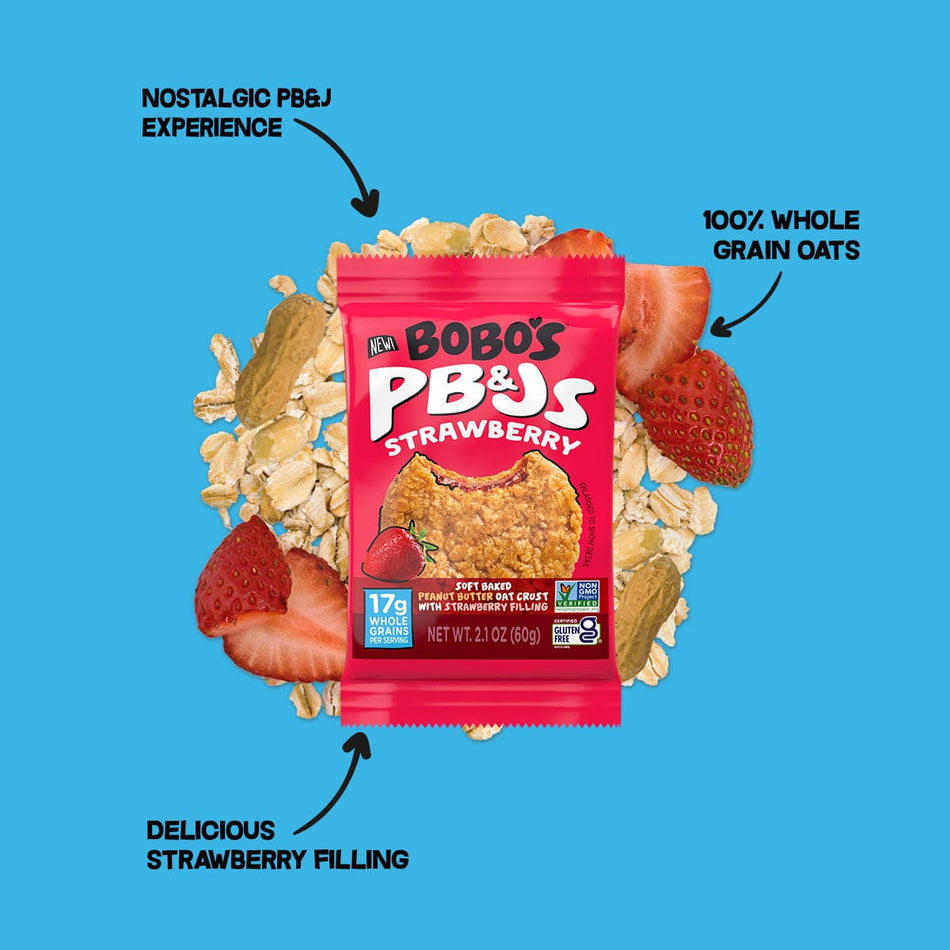 Strawberry PB&J Oat Snacks | Bobo's Baked Goods